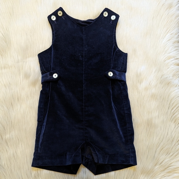 Vintage | Bottoms | Vintage Navy Blue Velvet Boys Romper Size 4t | Poshmark